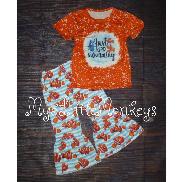 Matching Sets | Boutique Finding Nemo Girls Bell Bottoms Outfit Set ...